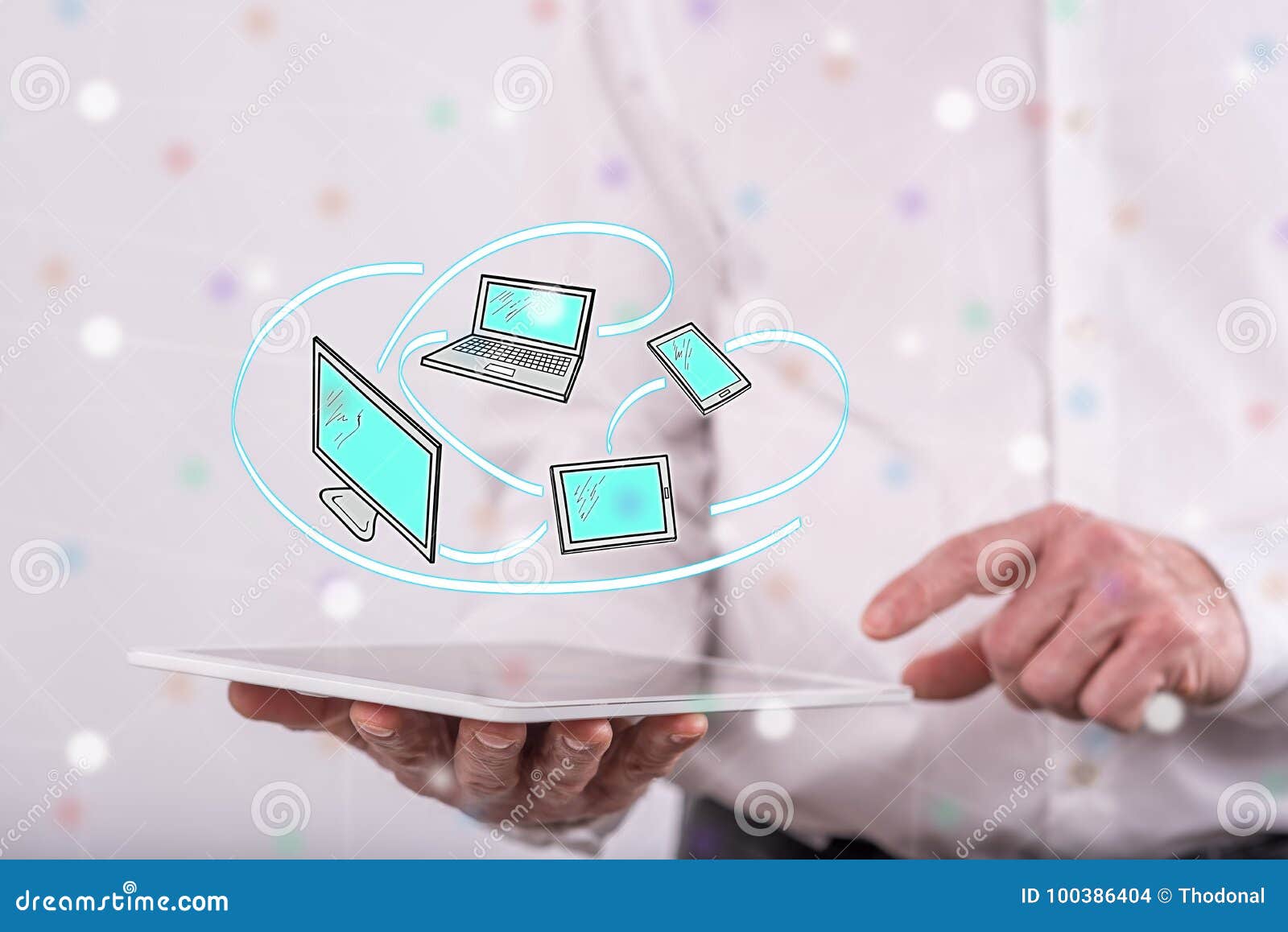 Concept of Devices Connection Stock Photo - Image of communication ...
