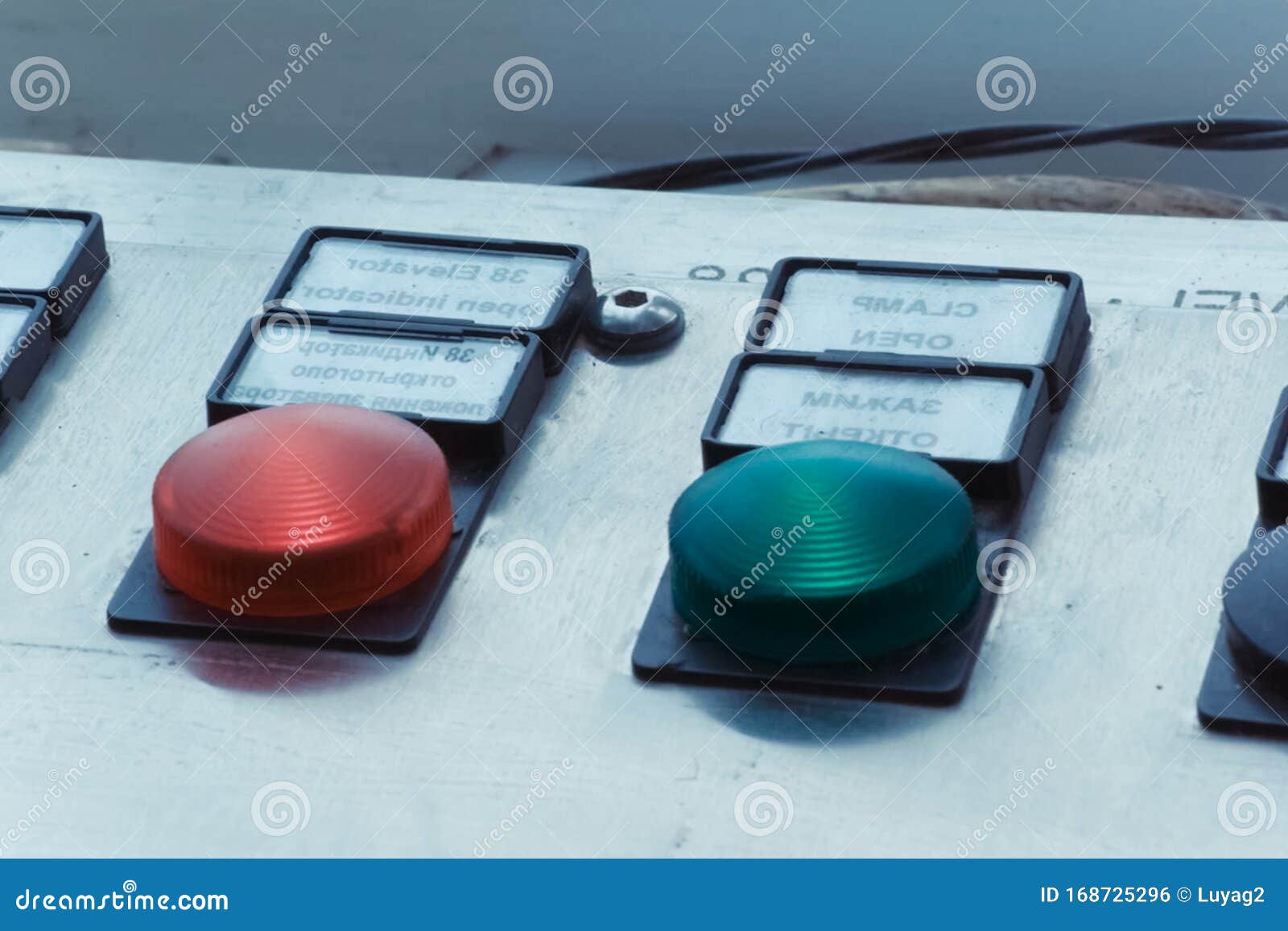 Devices on the Control Panel of Drilling Platform. Buttons and M Stock ...
