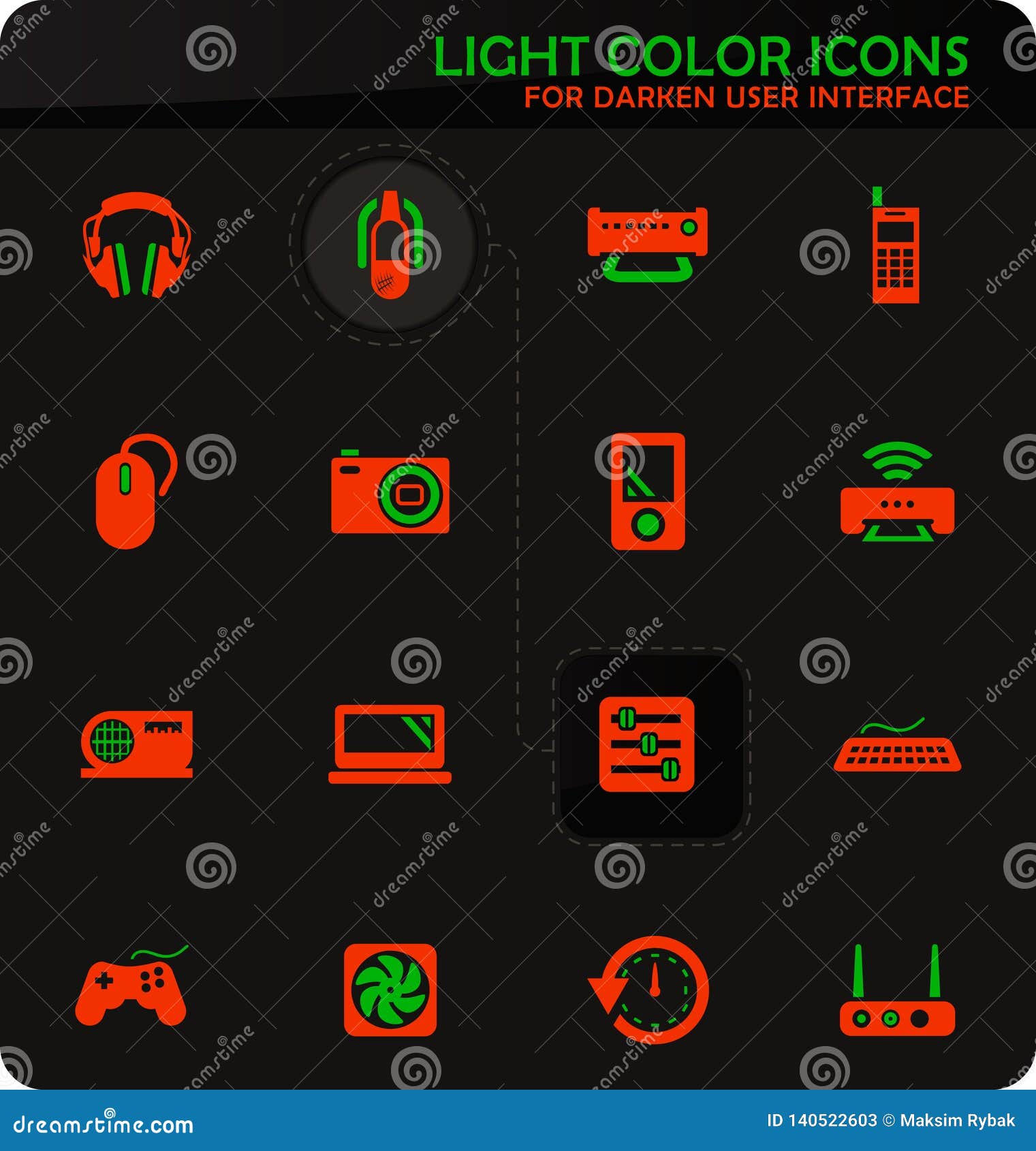 Devices icons set stock vector. Illustration of device - 140522603