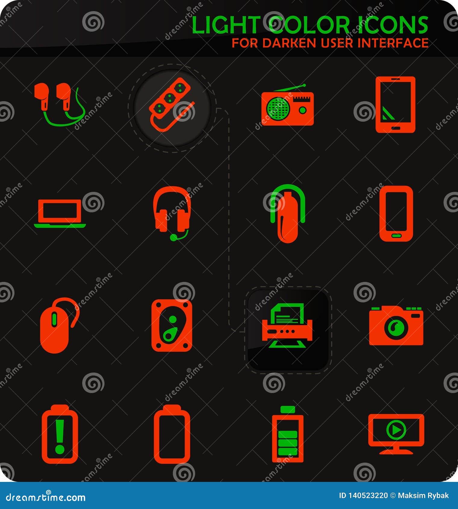 Devices icons set stock vector. Illustration of innovation - 140523220