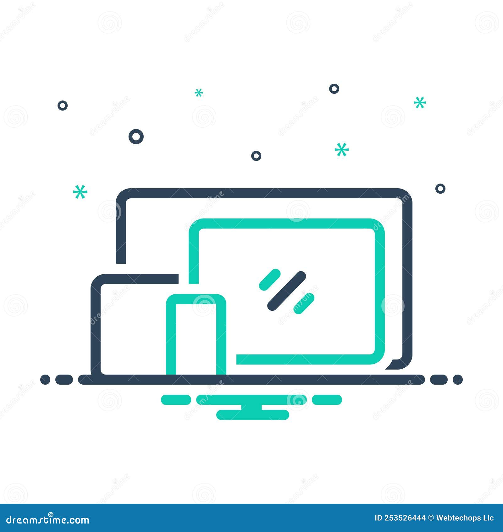 Mix Icon for Devices, Digital and Tablet Stock Vector - Illustration of ...