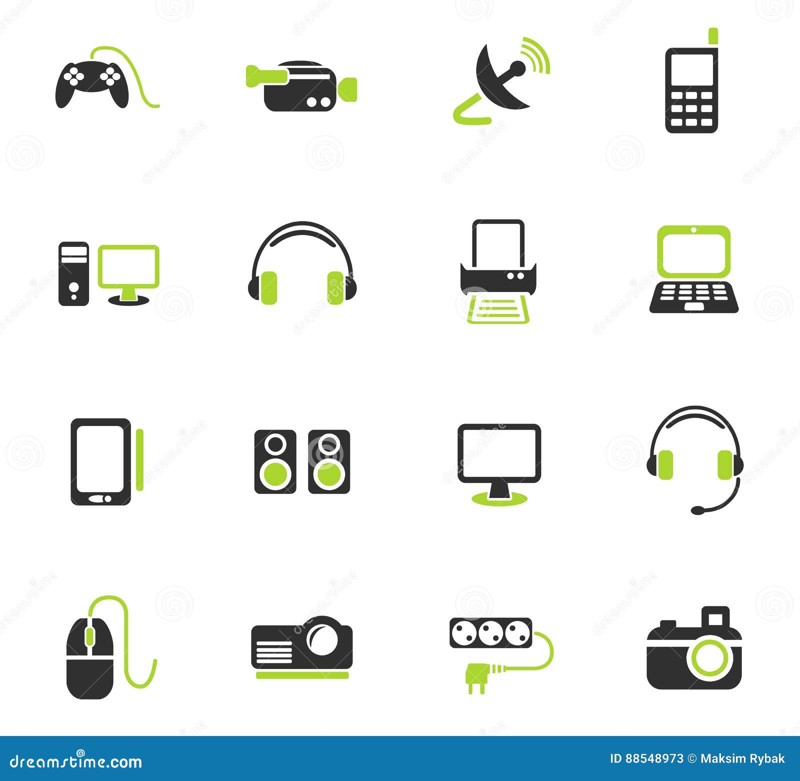 Devices icon set stock illustration. Illustration of icons - 88548973