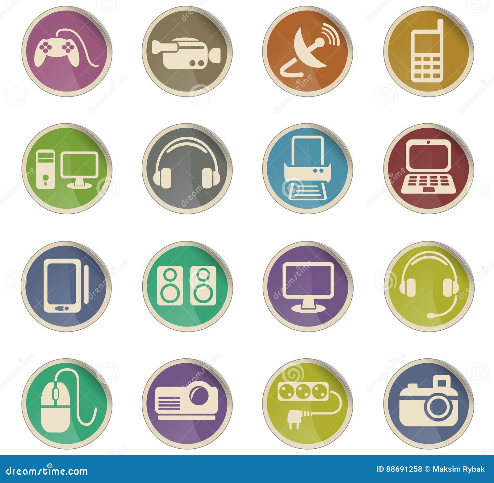 Devices icon set stock illustration. Illustration of printing - 88691258
