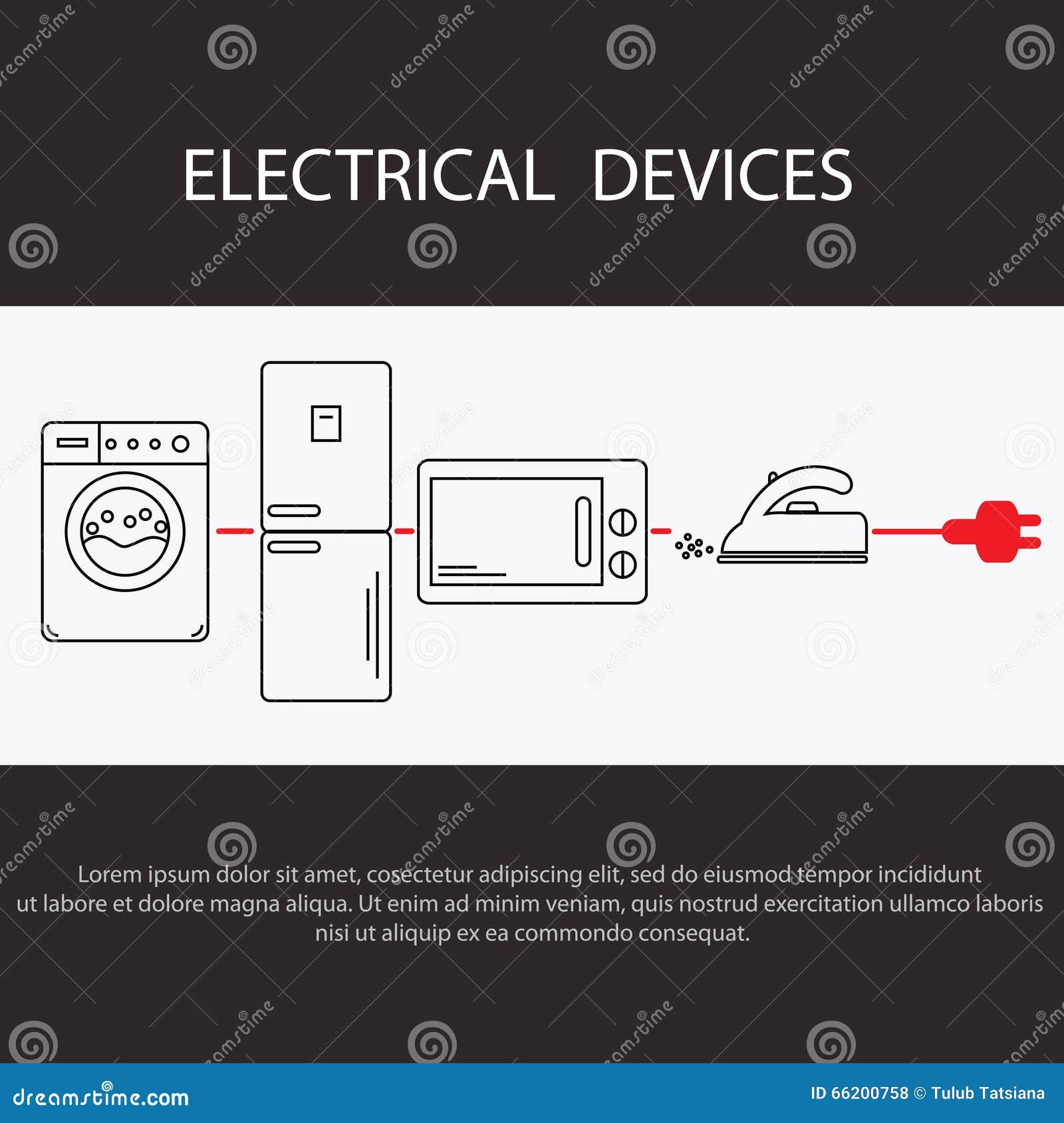 Devices Included into the Outlet. Poster Place for Your Text Stock ...