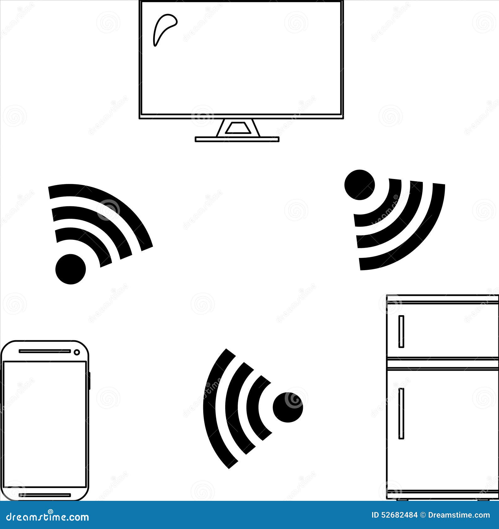Devices for Internet of Things IoT Stock Illustration - Illustration of ...
