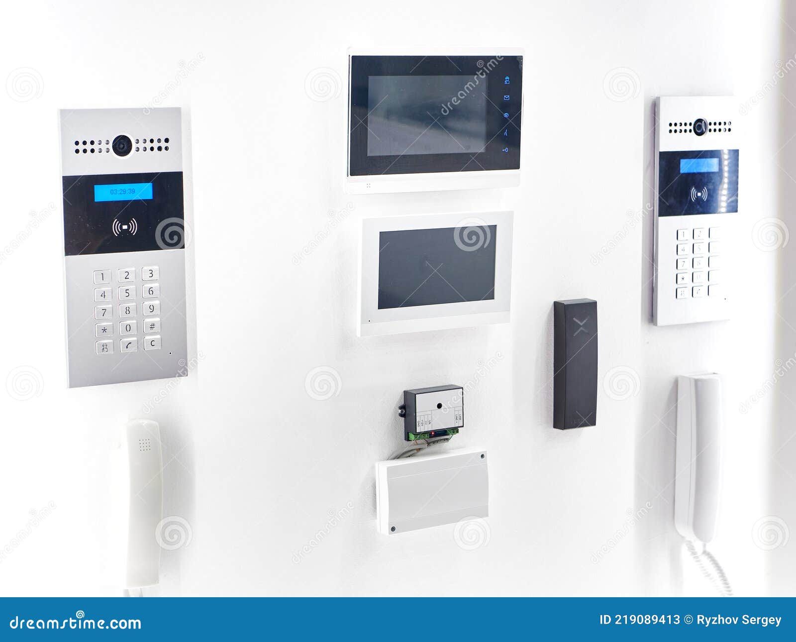 Internal Intercom With A Handset For Conversation And A Video ...