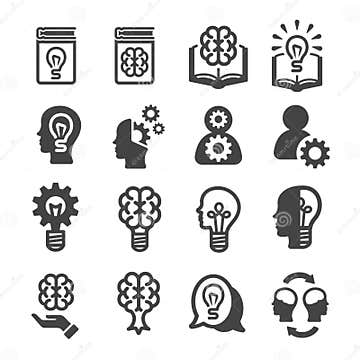 Knowledge icon set stock vector. Illustration of cognition - 136581001