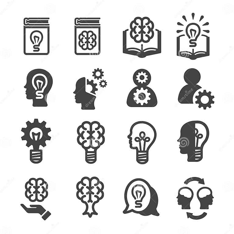 Knowledge icon set stock vector. Illustration of cognition - 136581001