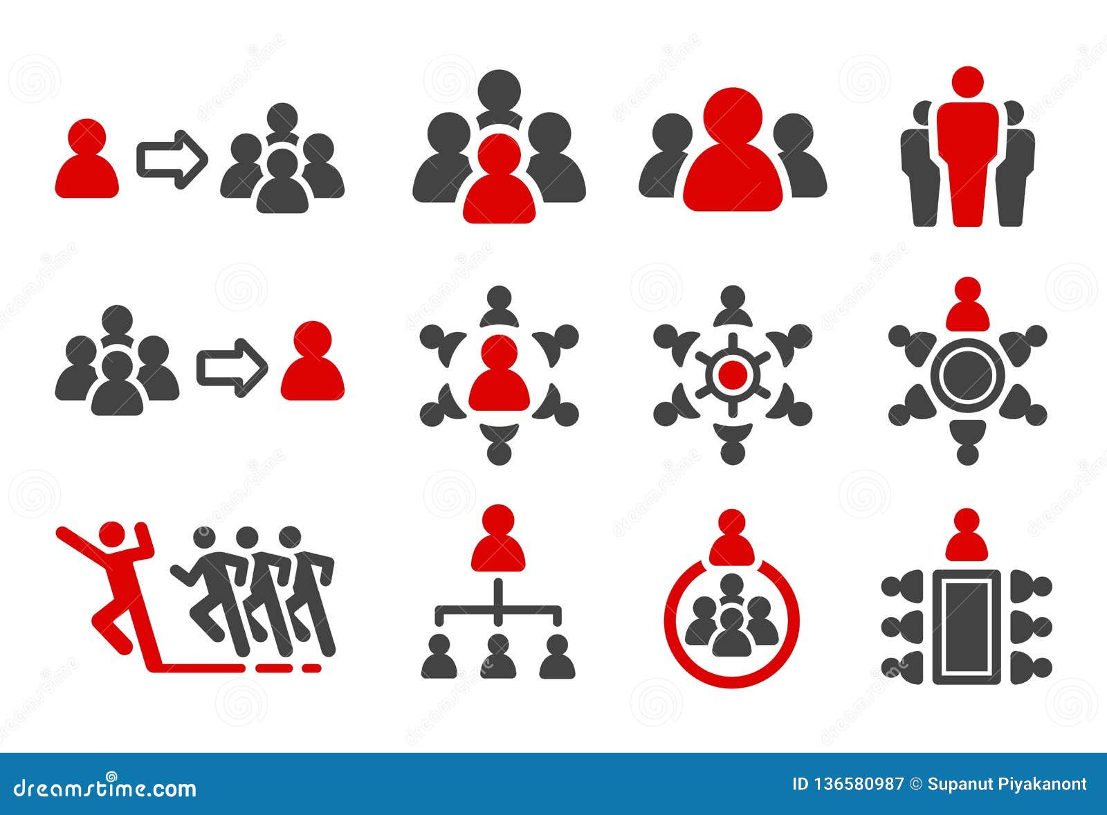 Leader icon set stock vector. Illustration of control - 136580987