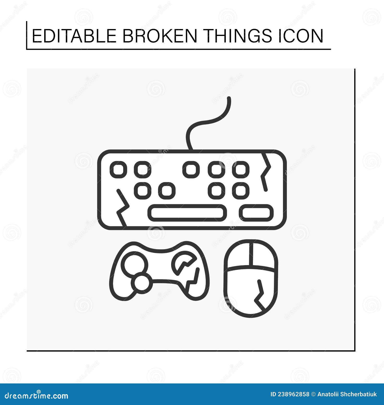 Devices line icon stock vector. Illustration of destroyed - 238962858