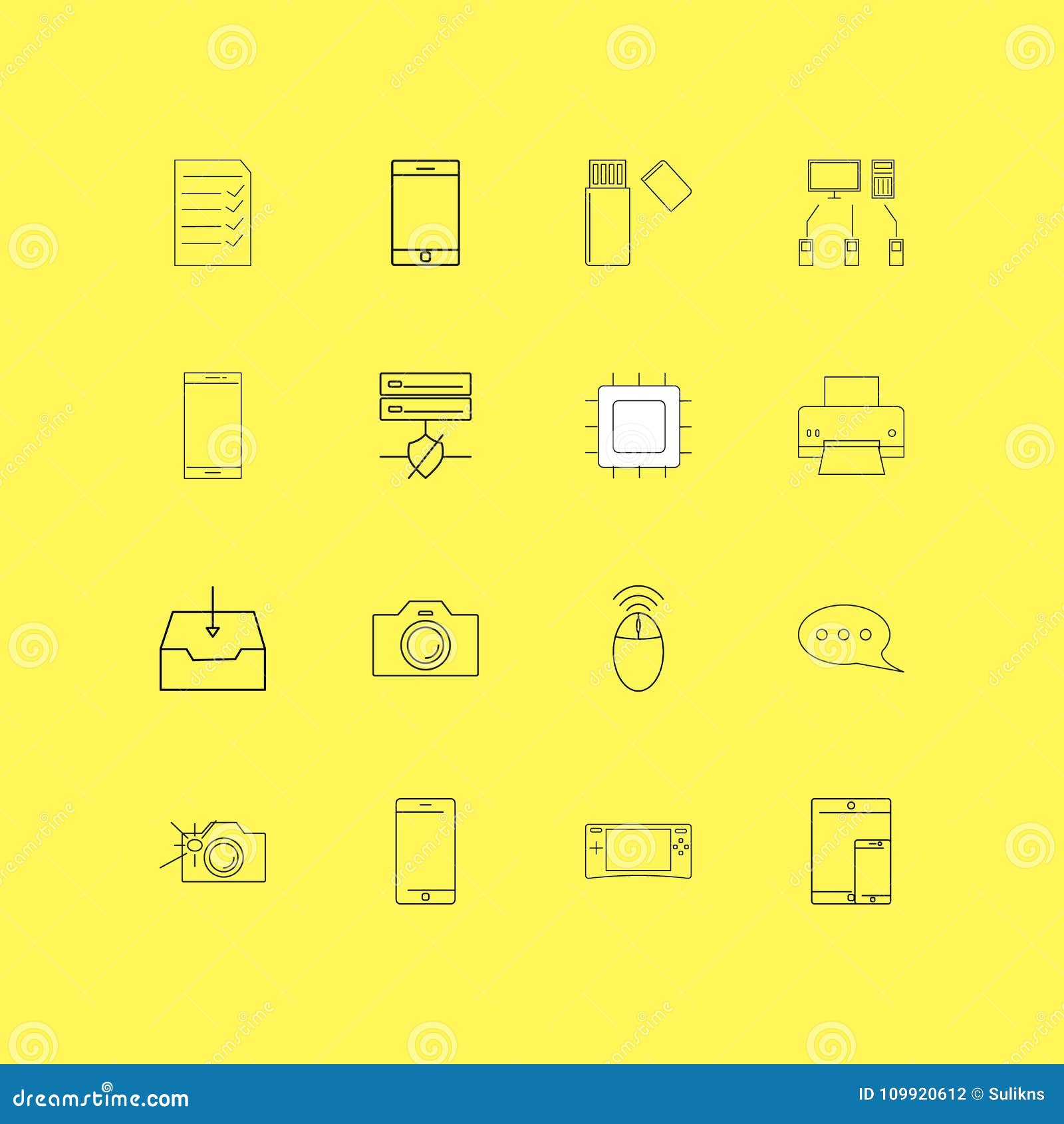 Devices linear icon set. stock vector. Illustration of simple - 109920612