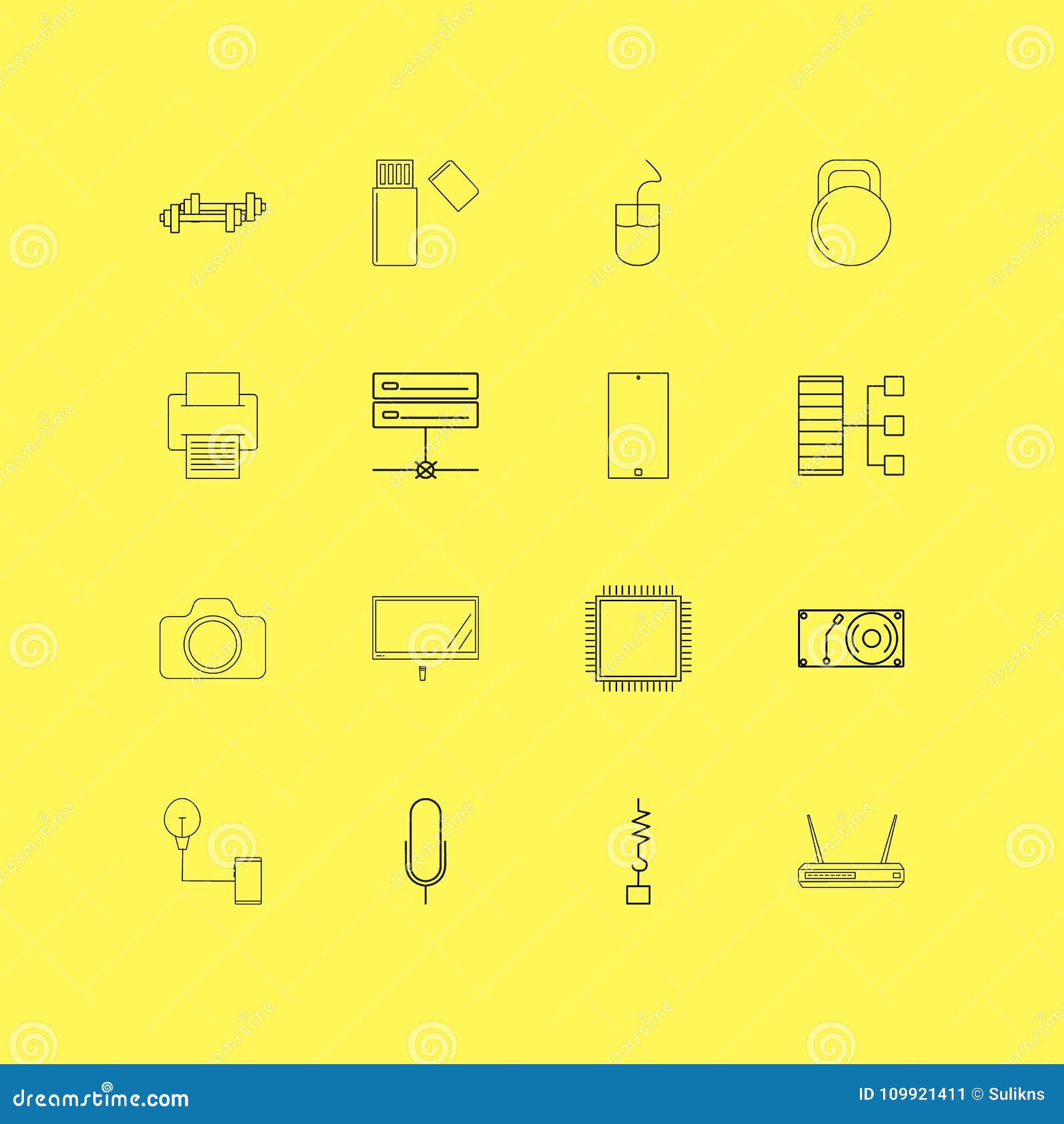 Devices Linear Icon Set. Simple Outline Icons Stock Vector ...