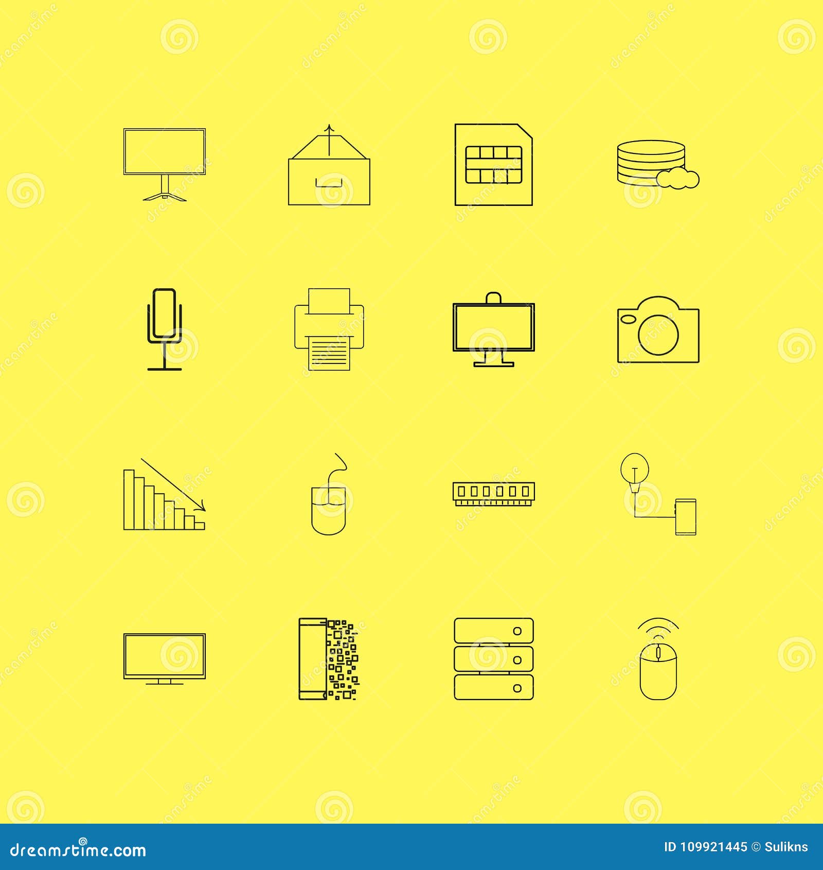 Devices Linear Icon Set. Simple Outline Icons Stock Vector ...