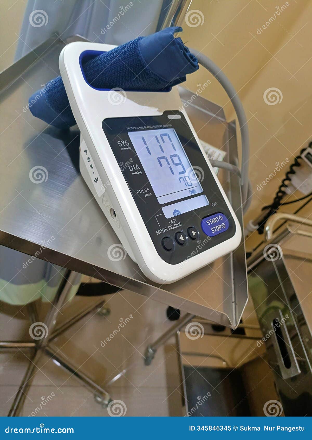Devices for Measuring Blood Pressure and Blood Glucose on a Table Stock ...
