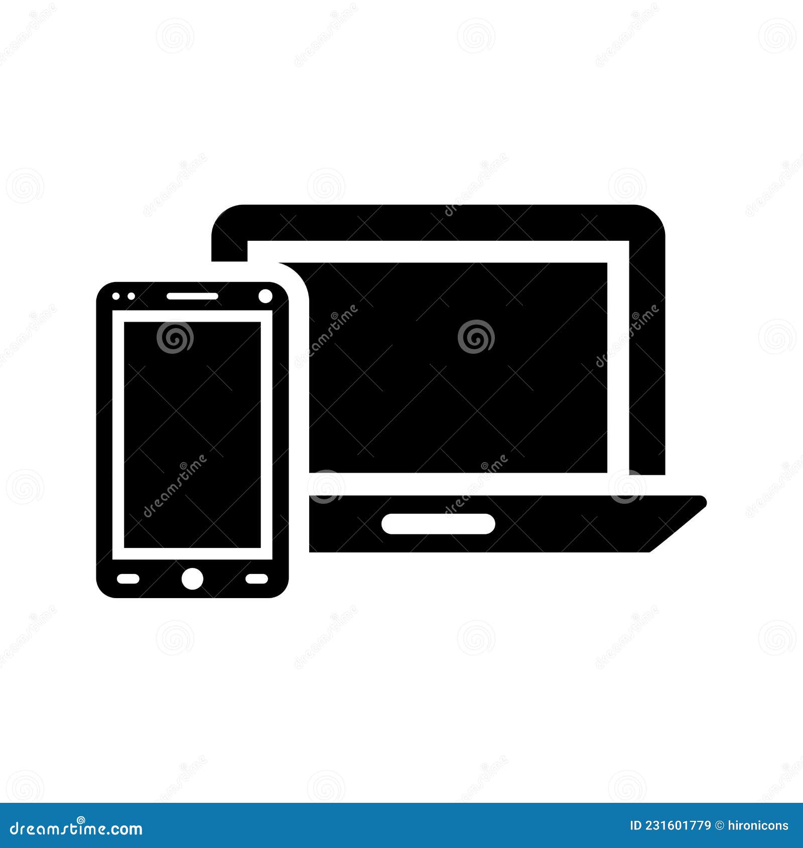 Devices, Mobile Icon. Black Vector Graphics Stock Vector - Illustration ...