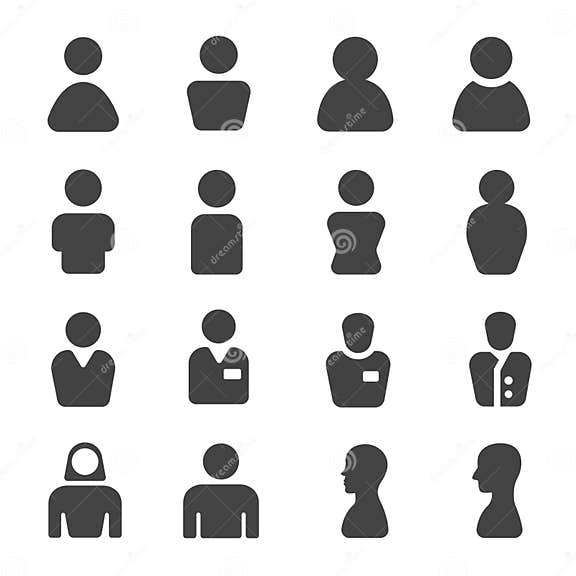Person icon set stock vector. Illustration of people - 136580969