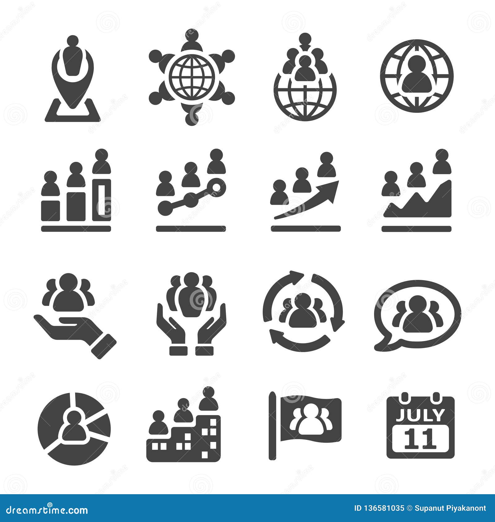 Population icon set stock vector. Illustration of admin - 136581035