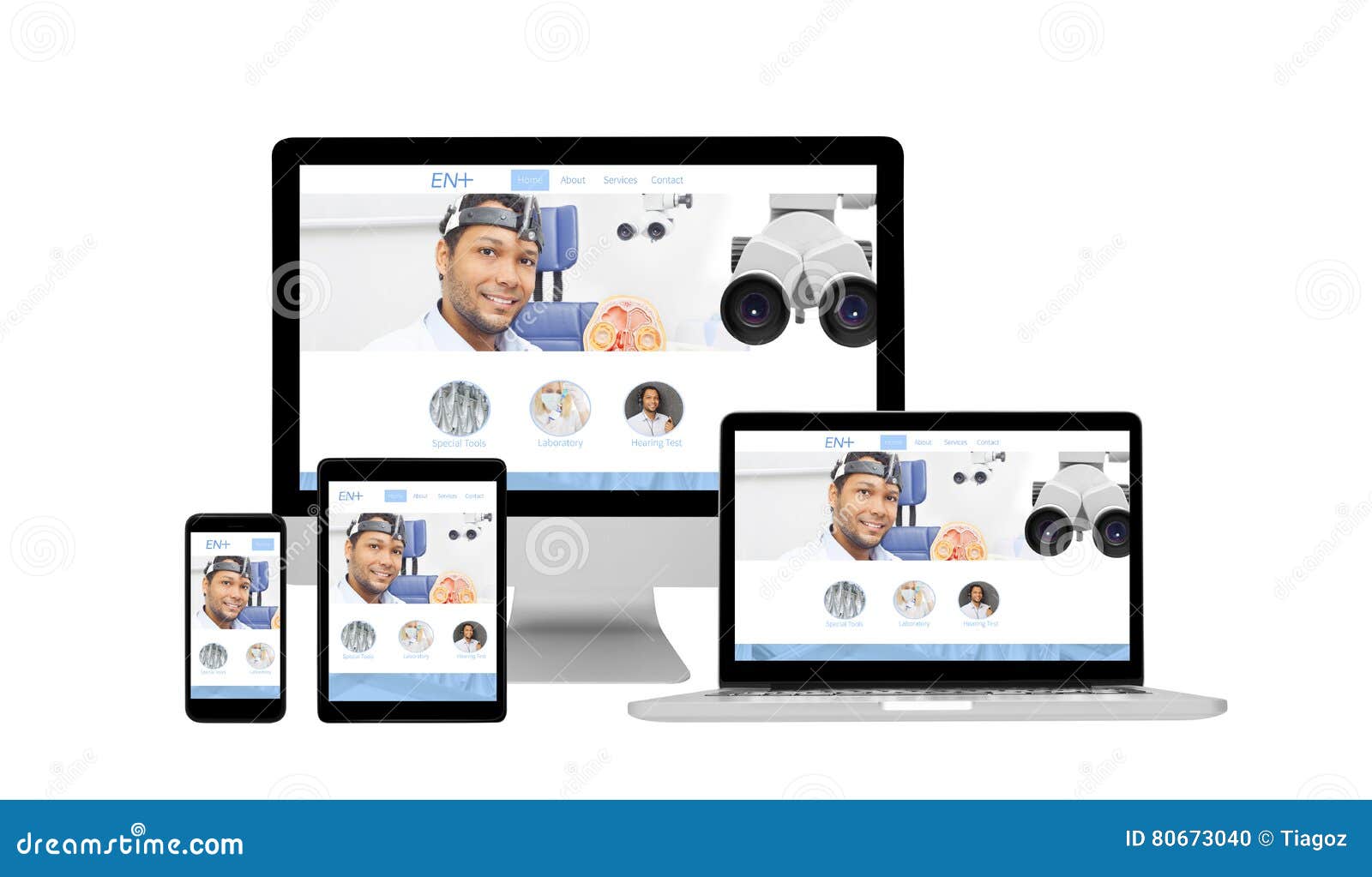 Devices Responsive - Online Website Health Care Concept Stock Photo ...