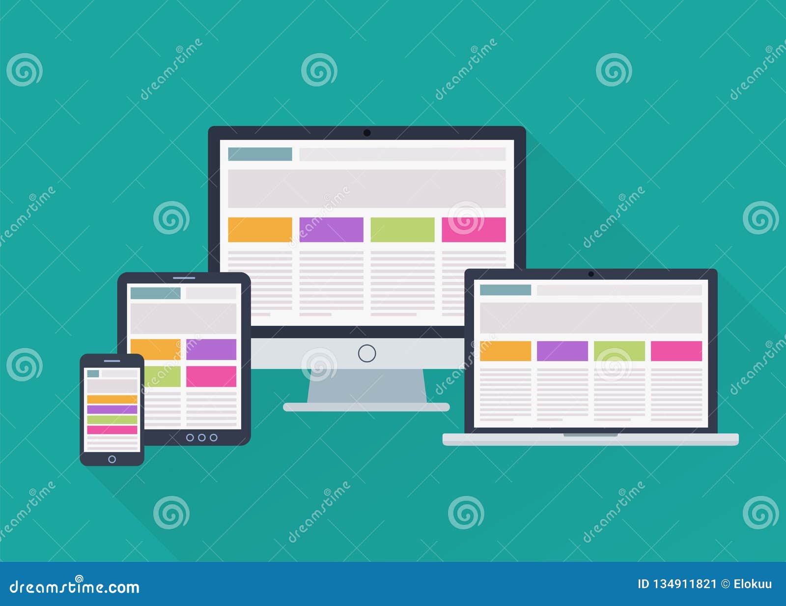 Devices Responsive Web Design Stock Vector - Illustration of layout ...