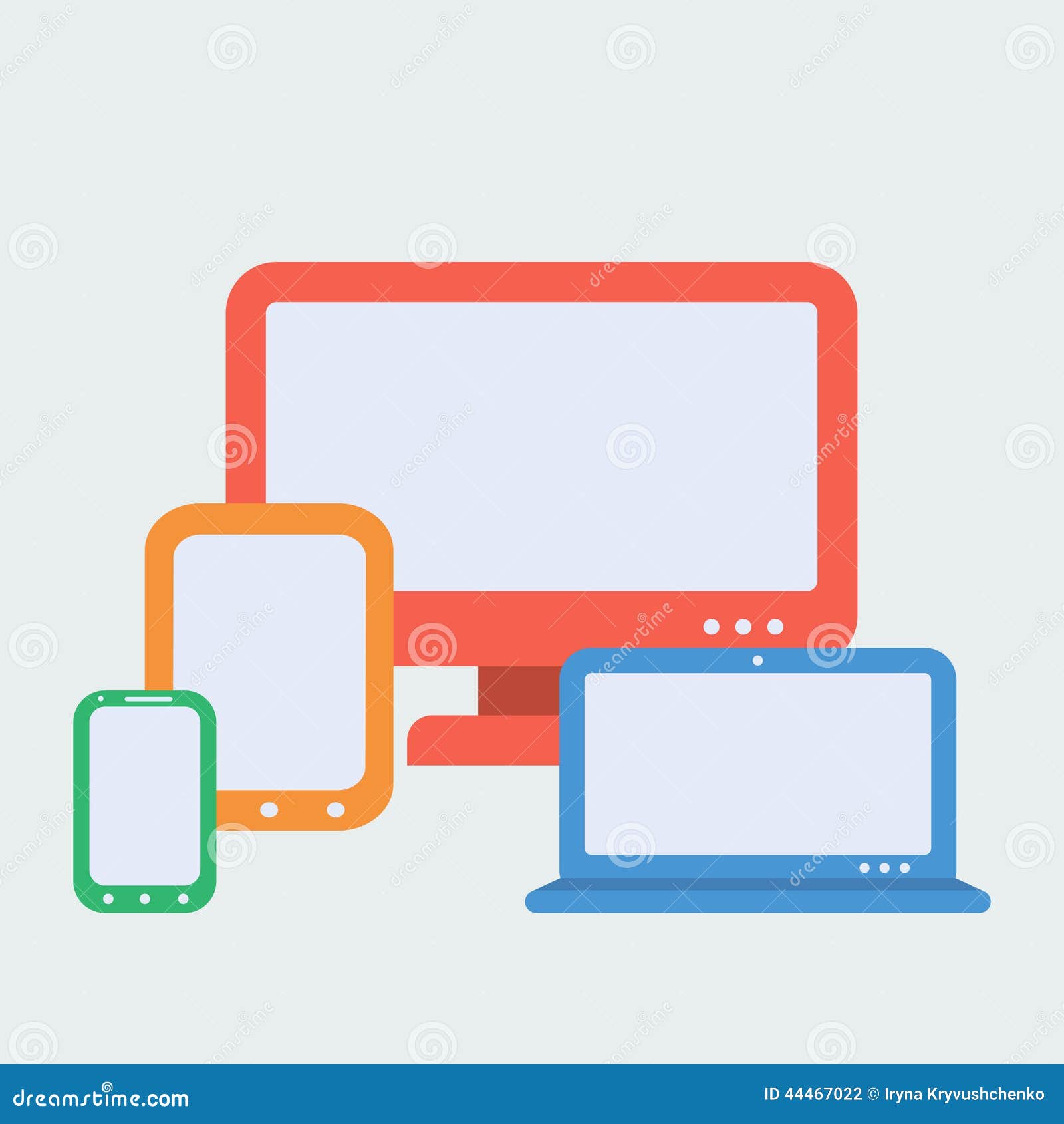 Devices for Responsive Web Design. Flat Style Stock Vector - Illustration of backgrounds ...