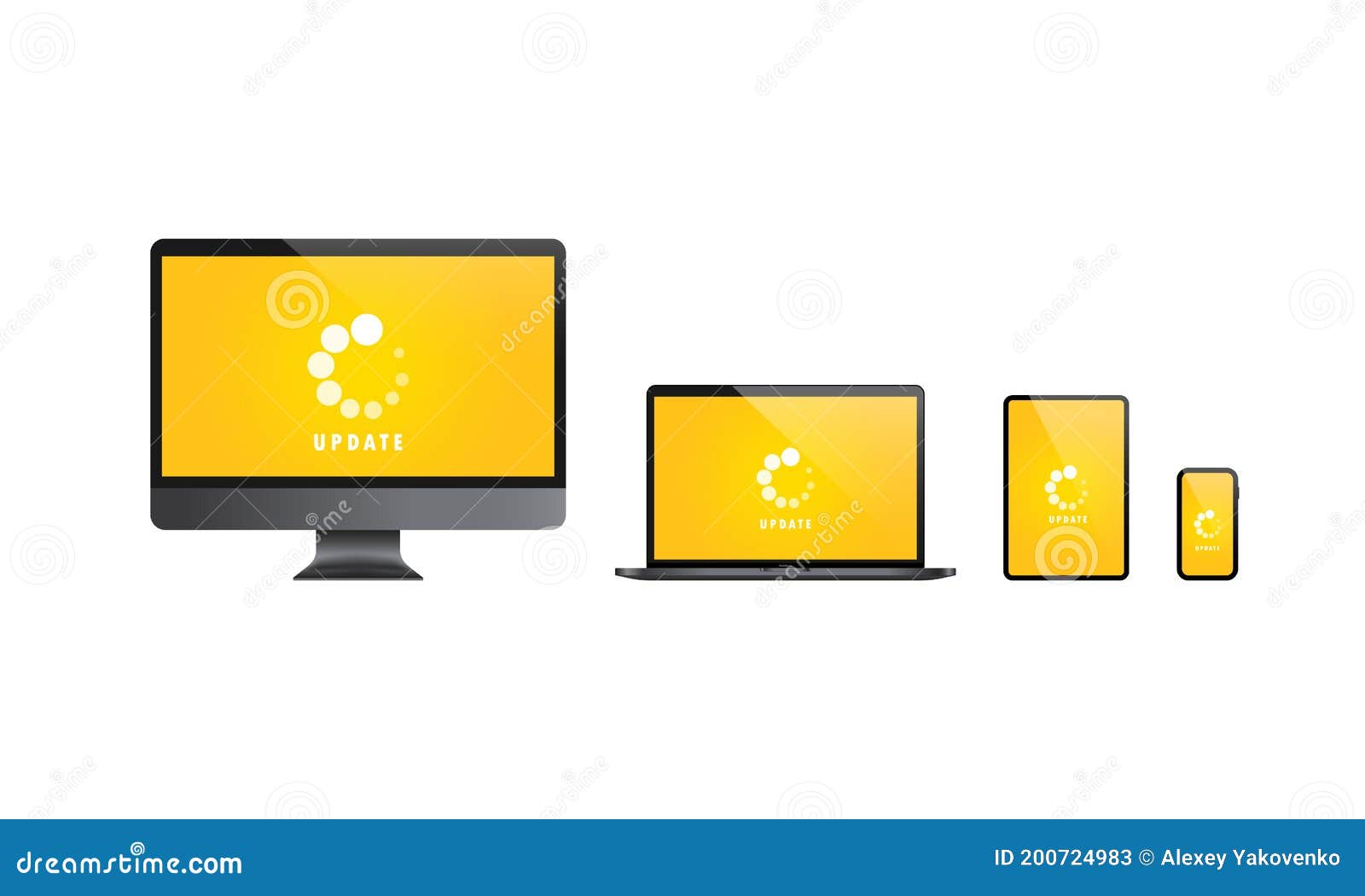 Devices System Update Set. Installing Updates for Computer, Laptop ...
