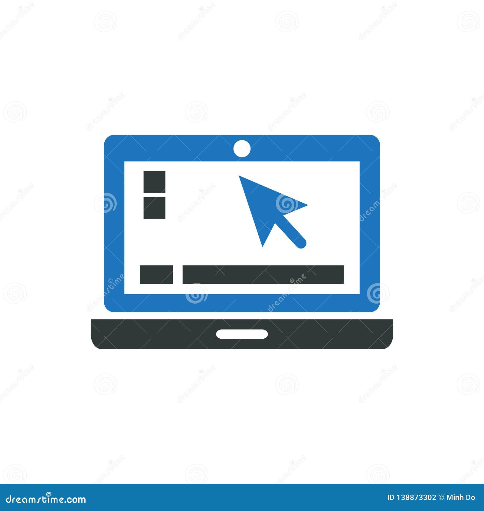 Laptop icon stock vector. Illustration of device, screen - 138873302