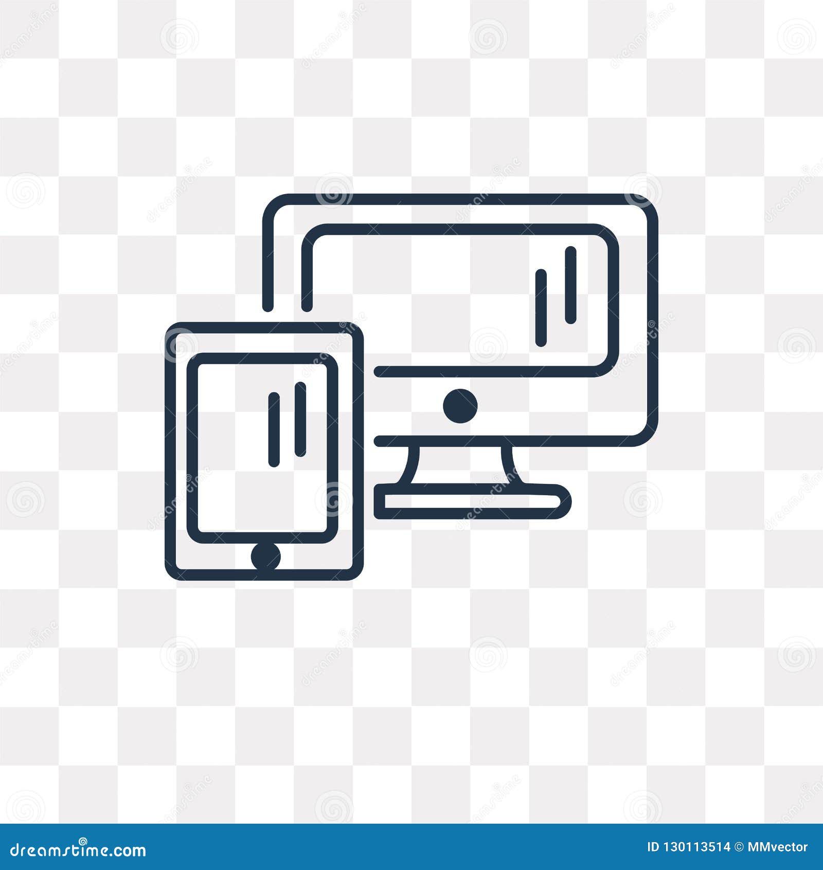 Devices Vector Icon Isolated on Transparent Background, Linear D Stock ...