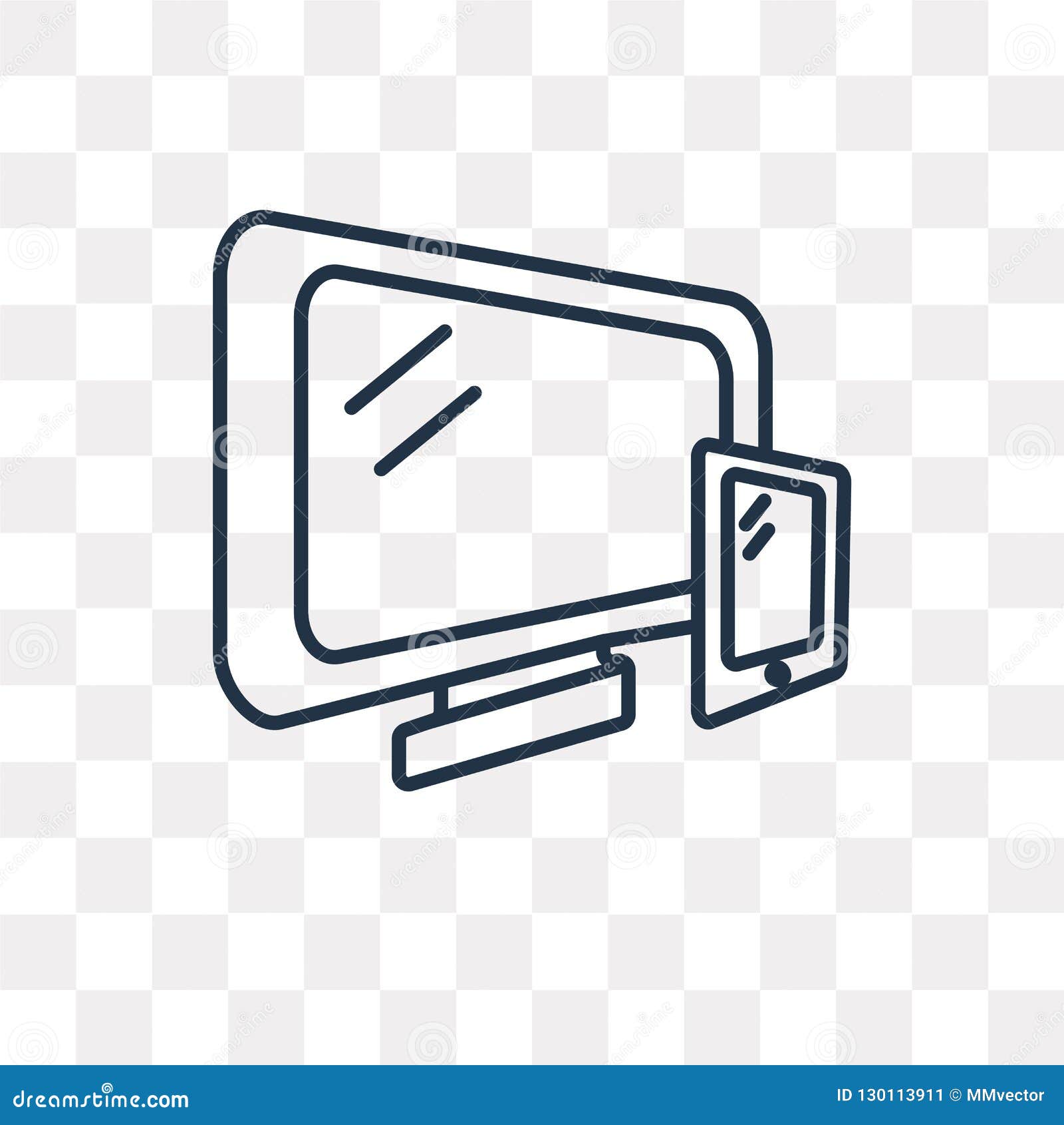 Devices Vector Icon Isolated on Transparent Background, Linear D Stock ...