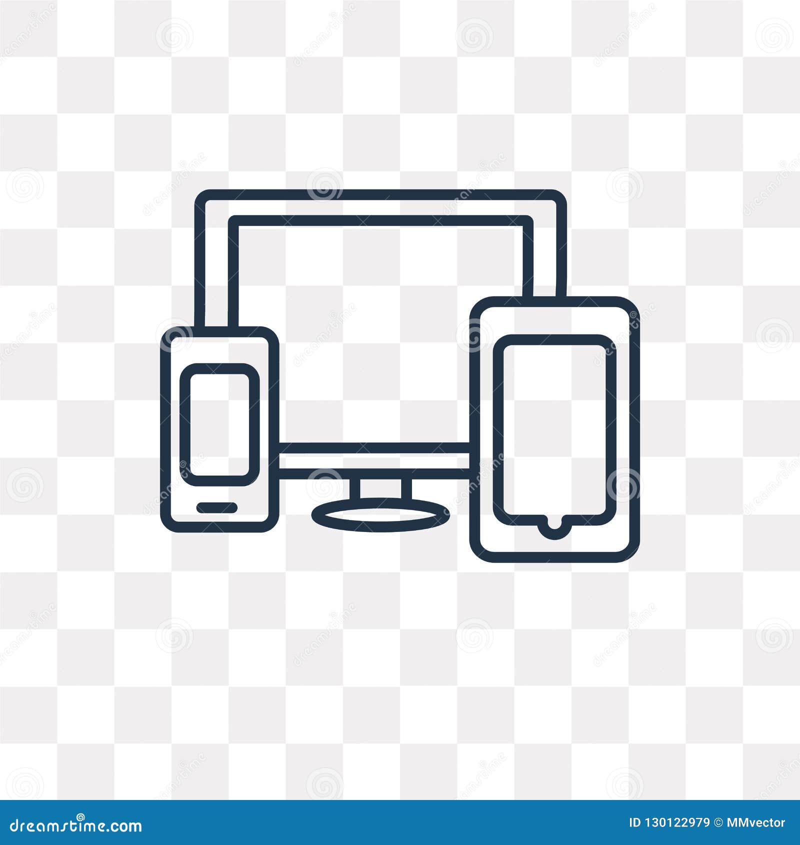 Devices Vector Icon Isolated on Transparent Background, Linear D Stock ...