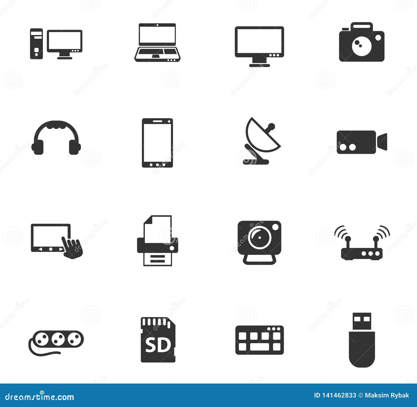 Devices icon set stock vector. Illustration of icon - 141462833