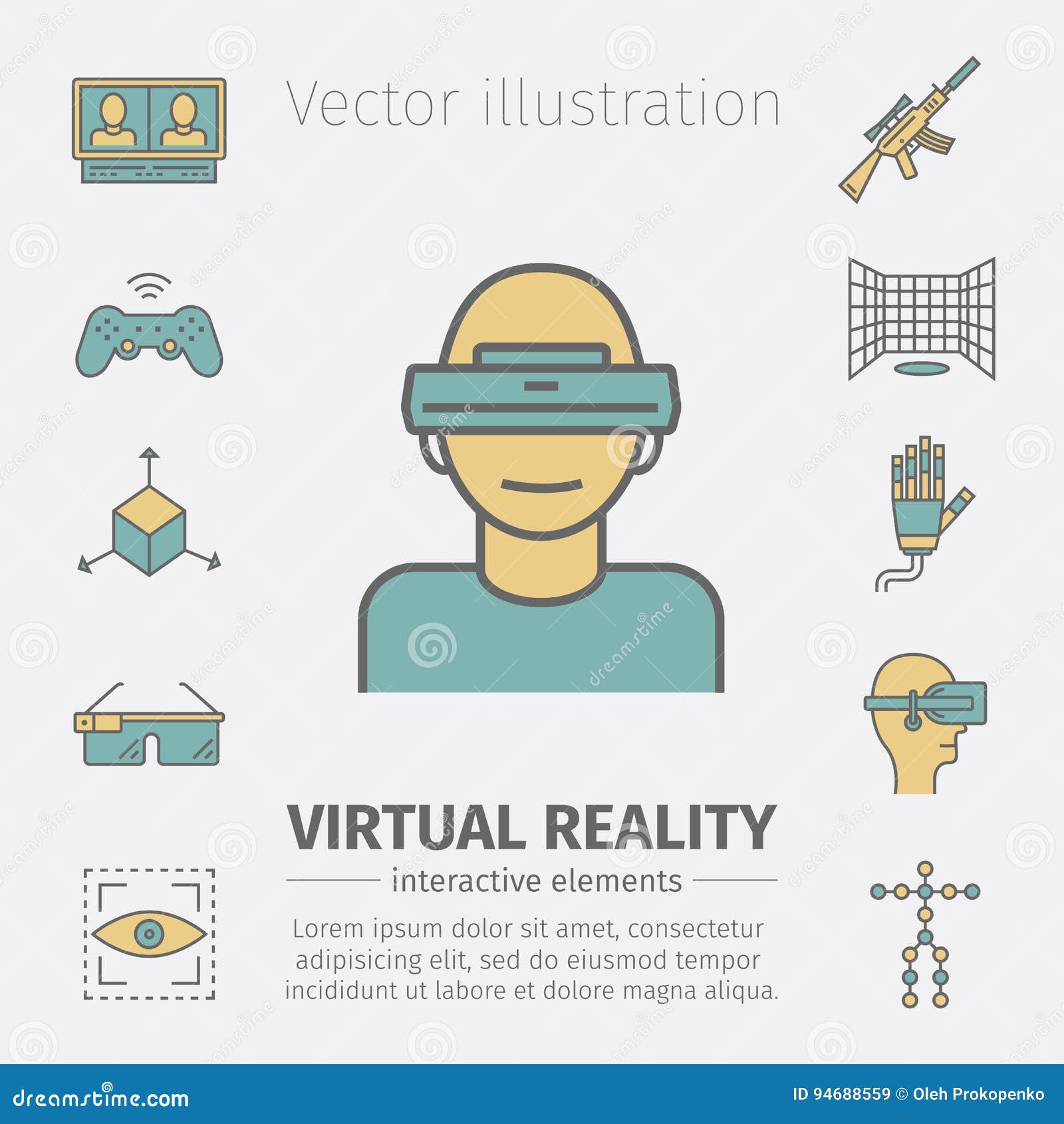 Devices for Virtual Reality VR . Immersive Multimedia or Computer ...