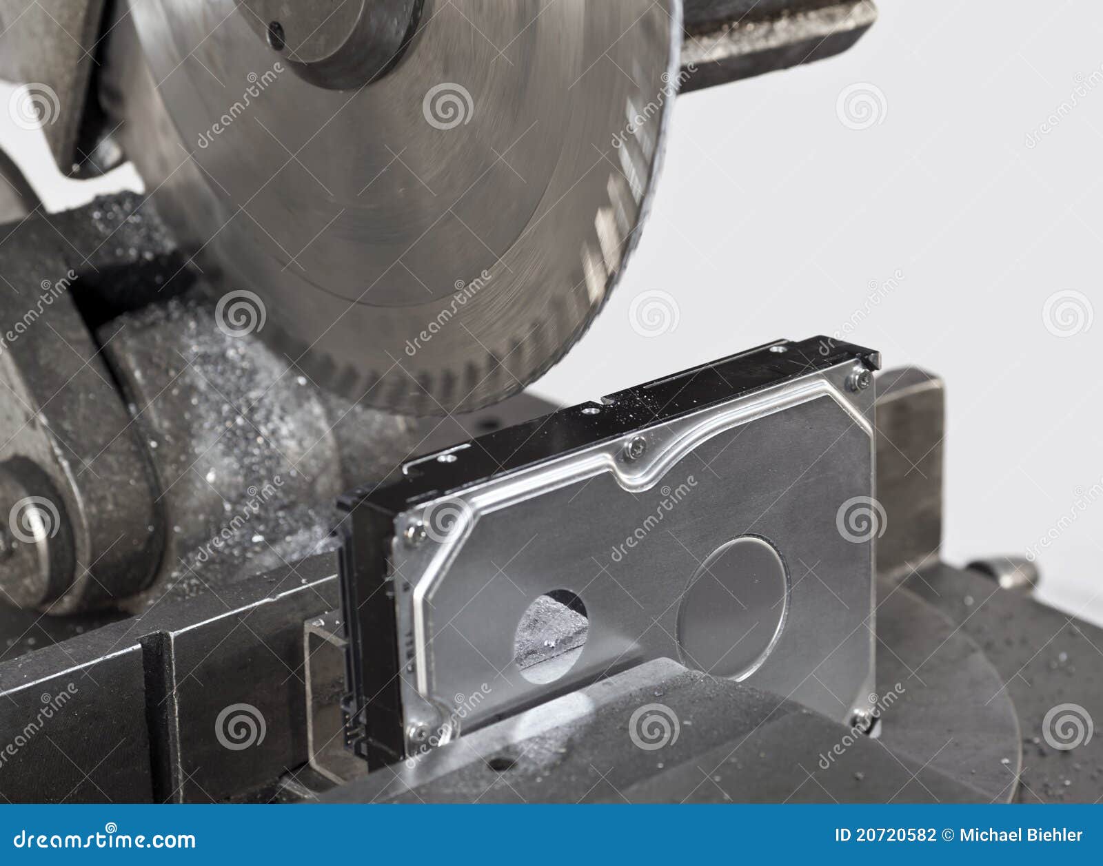 Deviding Ha Hard Drive with a Circular Saw Stock Photo - Image of hard ...