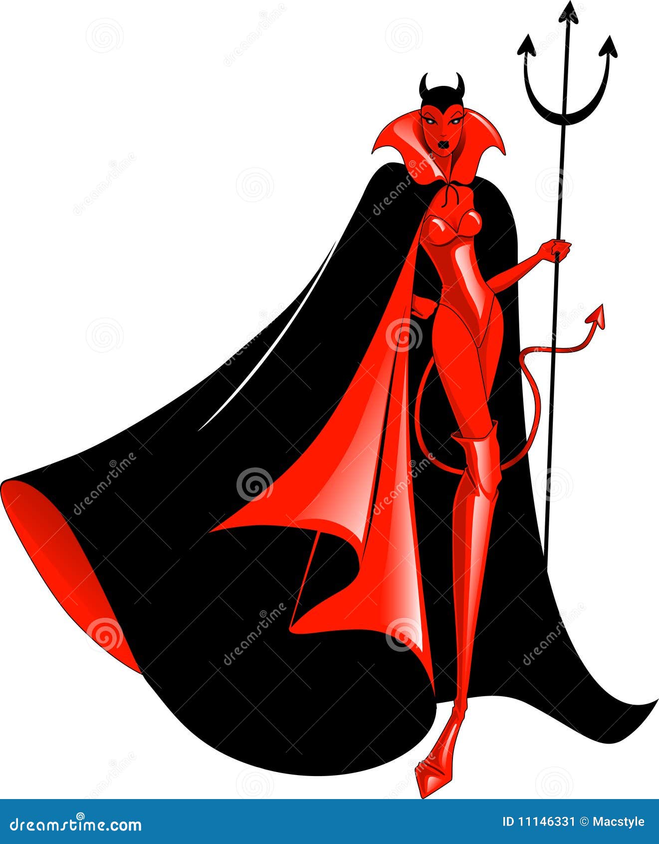 She-devil stock vector. Illustration of demon, pitchfork - 11146331