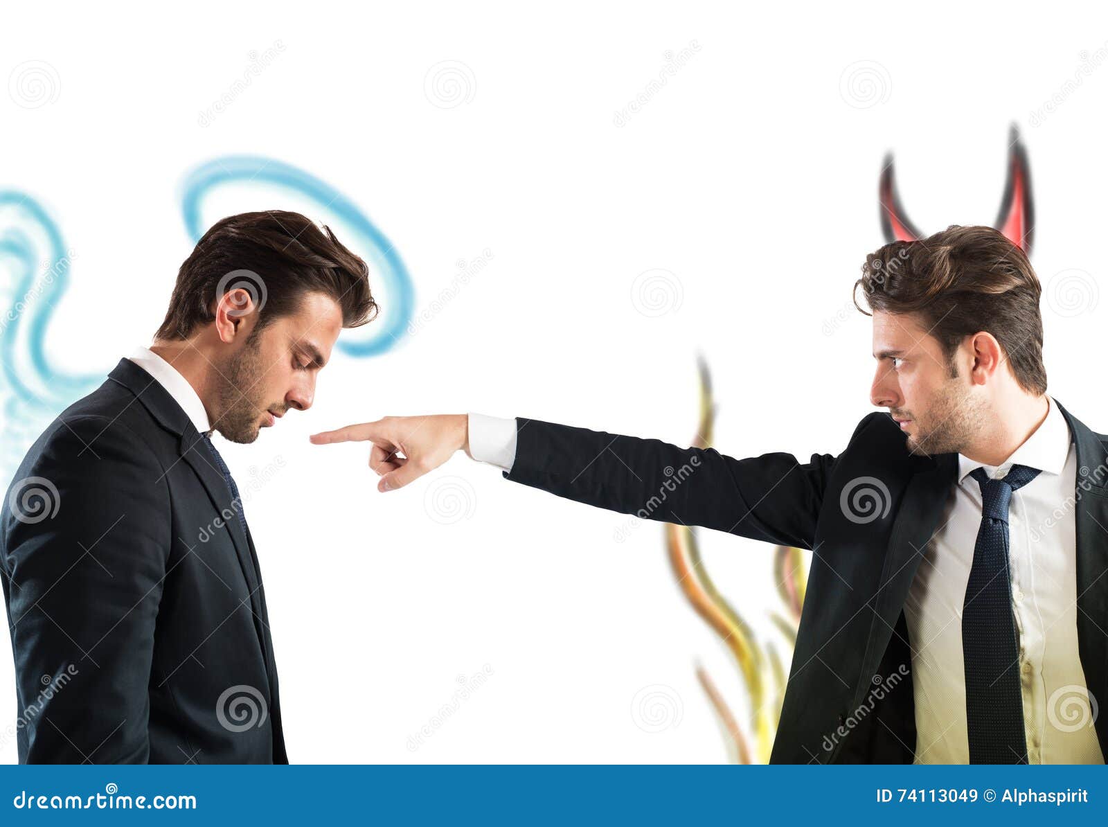 Devil accuses angel stock image. Image of accusations - 74113049