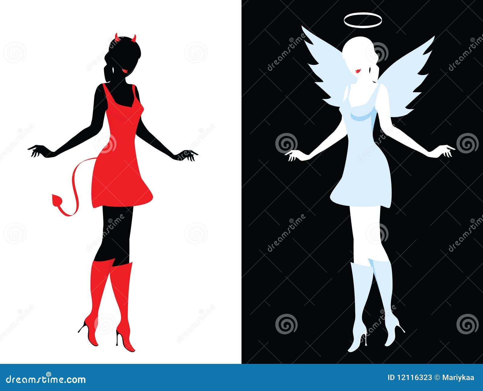 Devil and angel stock vector. Illustration of good, cupid - 12116323