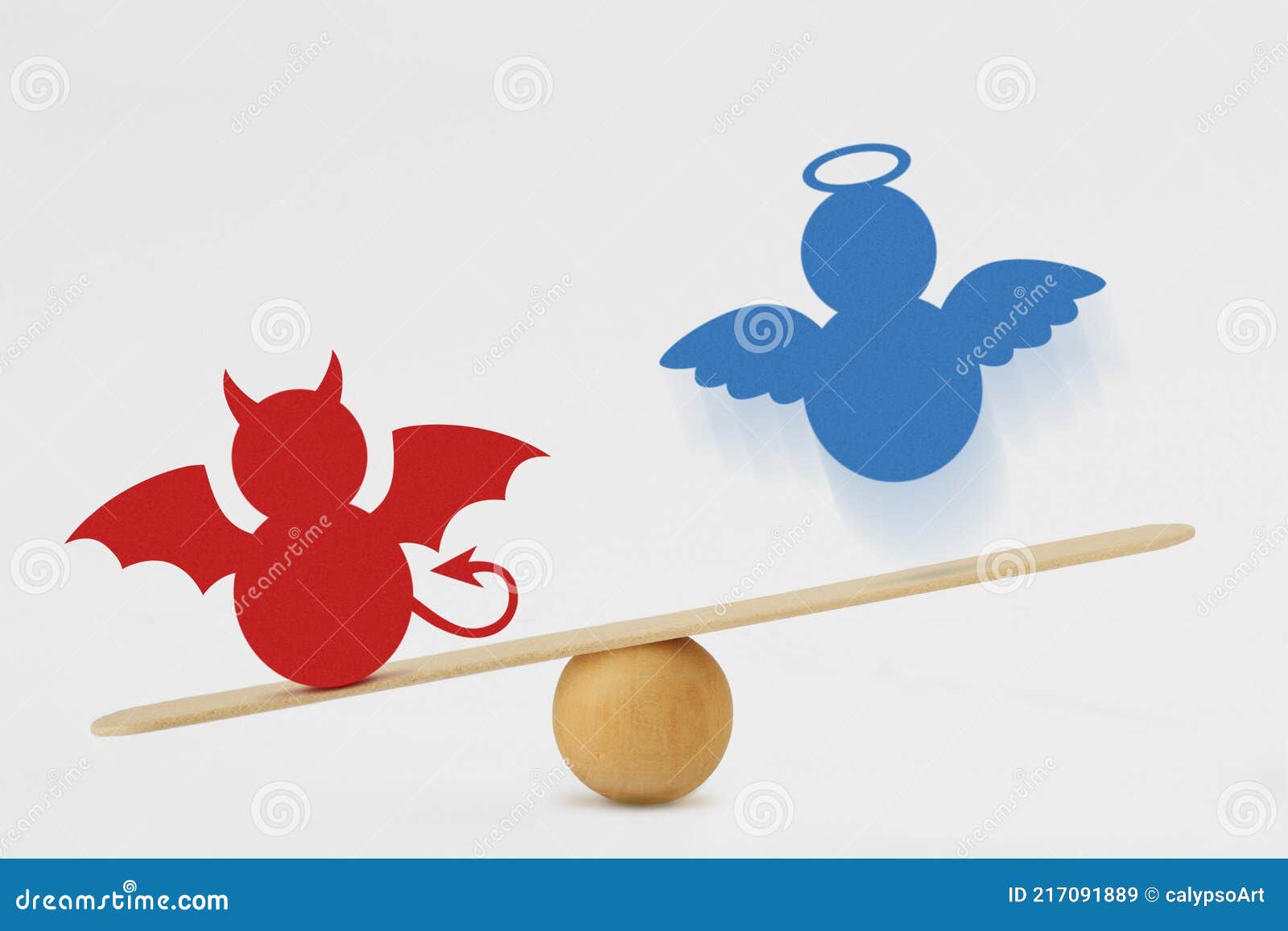Devil and Angel on Balance Scale - Predominance of Evil Over Good ...
