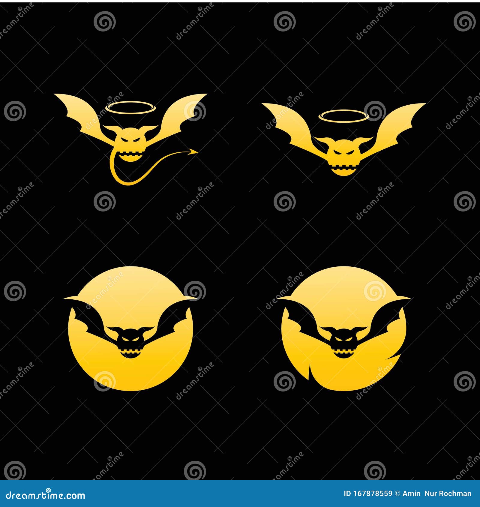 Devil angel logo template stock illustration. Illustration of character ...