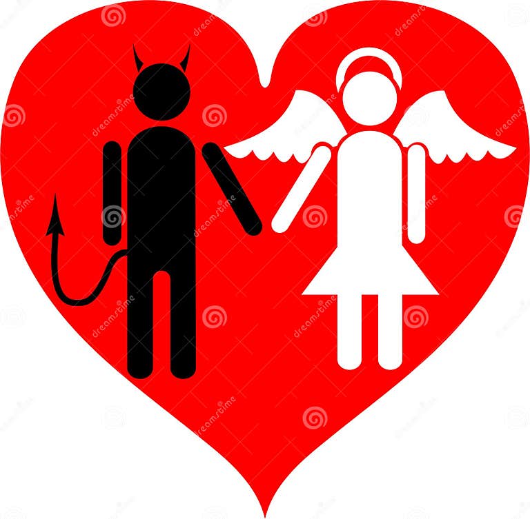 Devil and Angel. it is Love Stock Vector - Illustration of honeymoon ...