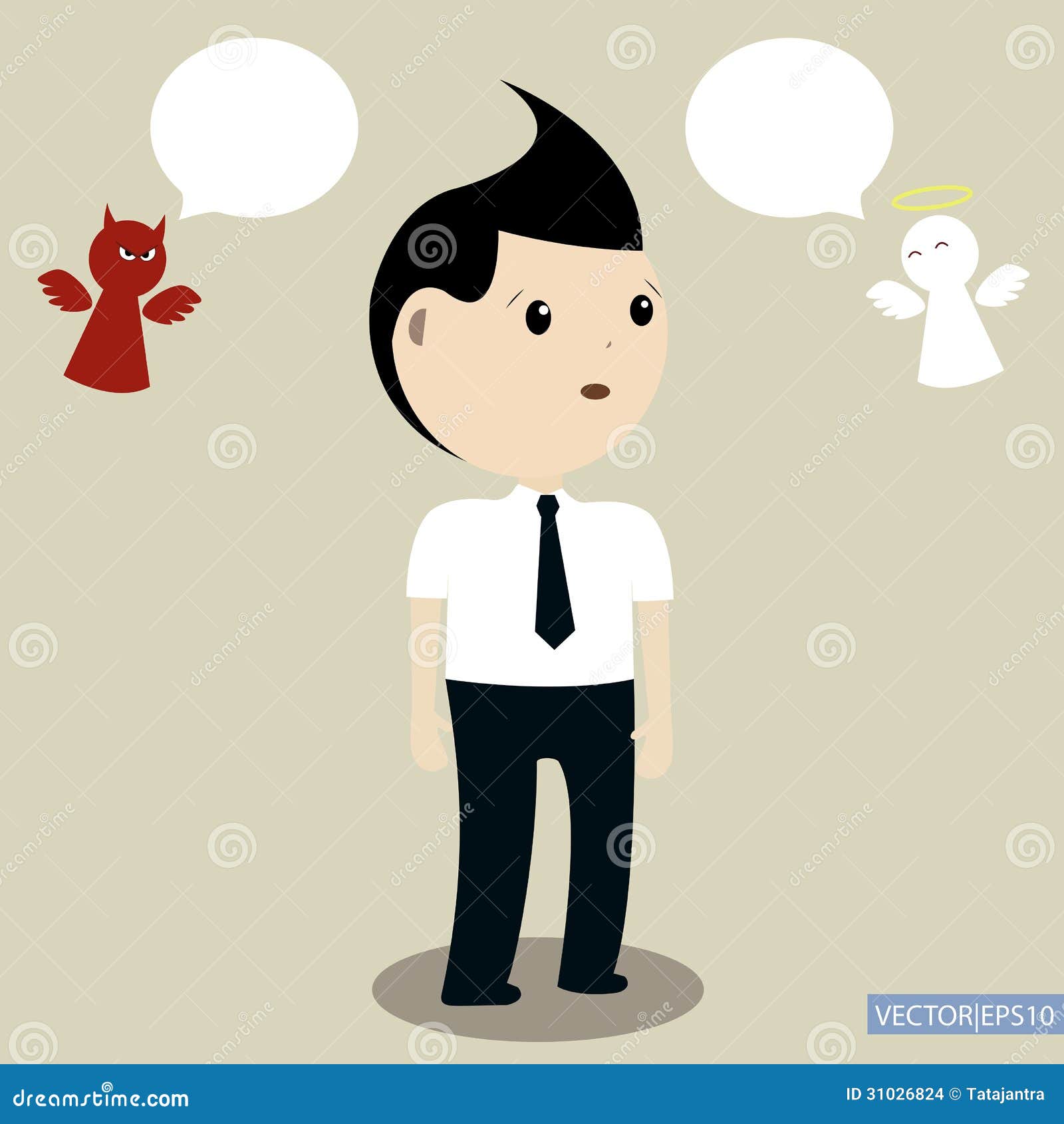 Shoulder Devil And Angel Vector Illustration Doodle Sketch Hand ...