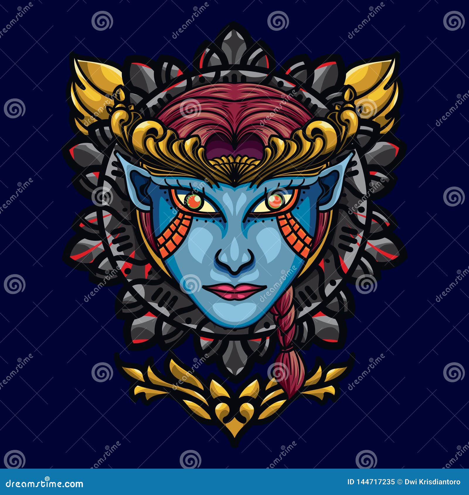 Devil Angels Face Sacred Geometry. is an Illustration with an Devil ...