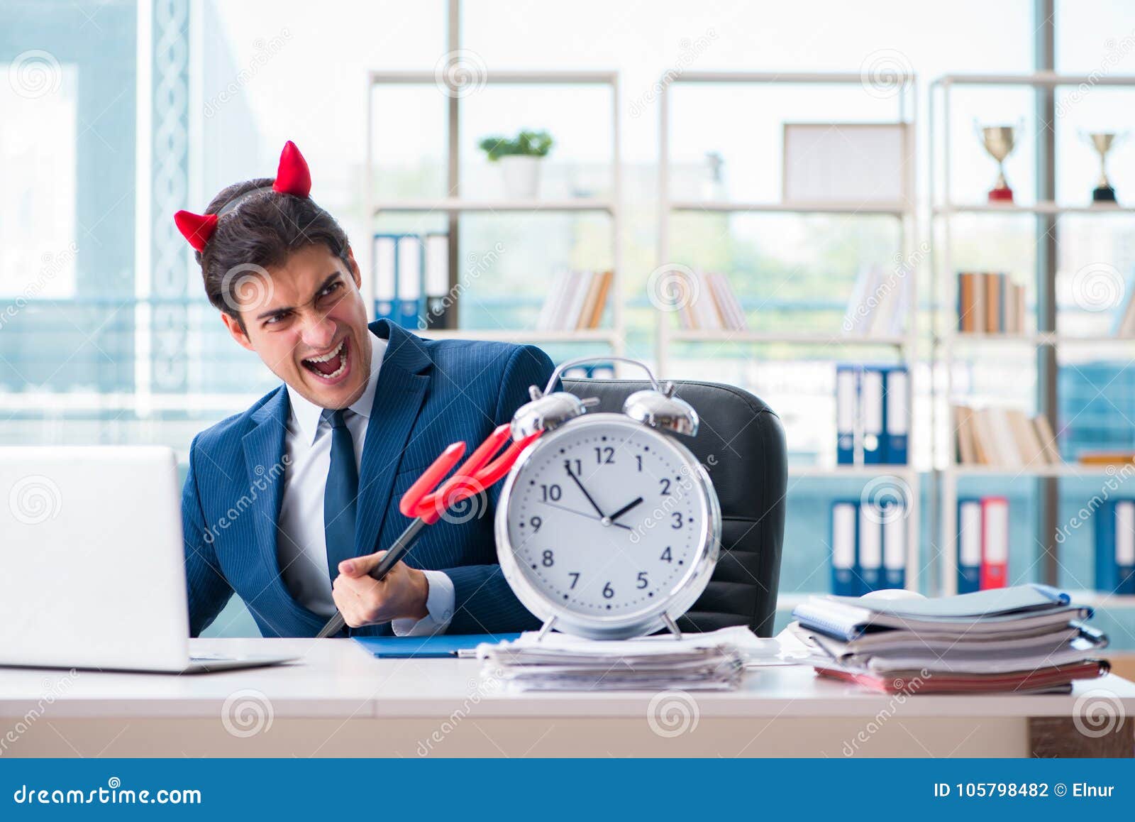 The Devil Angry Businessman in the Office Stock Photo - Image of ...