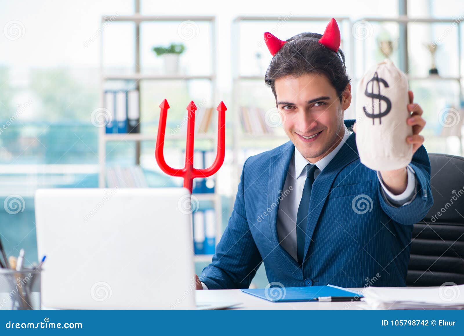 The Devil Angry Businessman in the Office Stock Photo - Image of ...