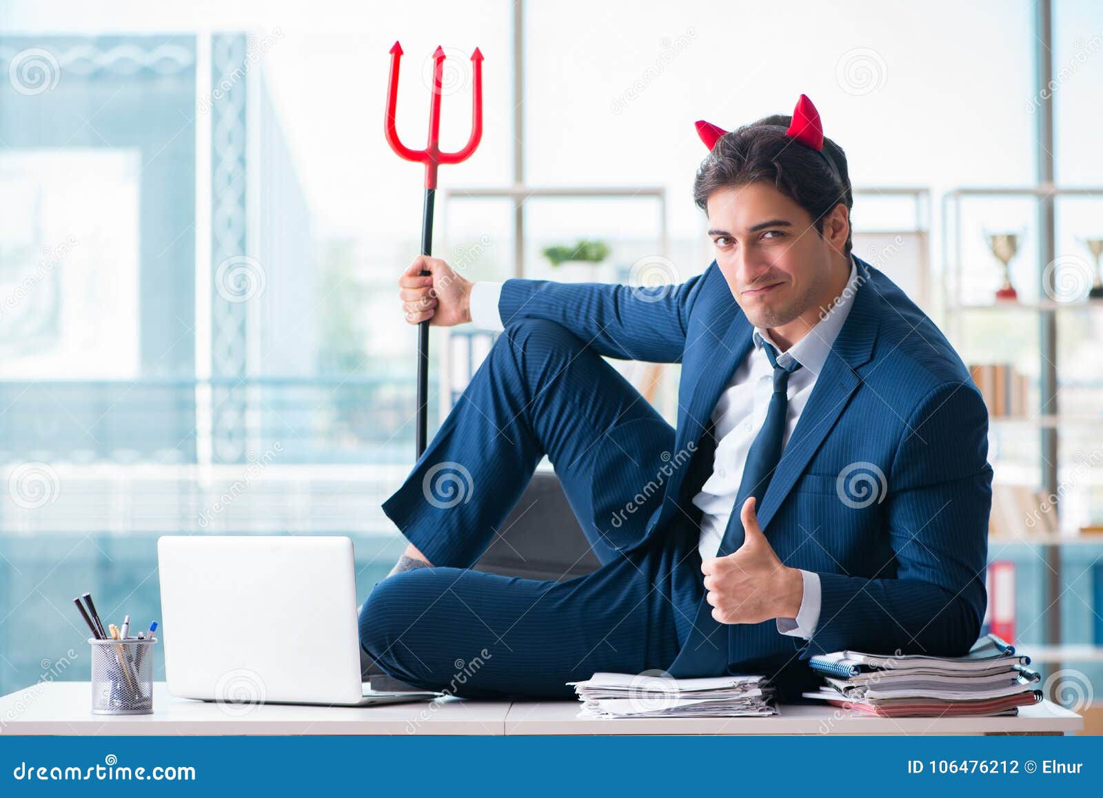 The Devil Angry Businessman in the Office Stock Photo - Image of horror ...