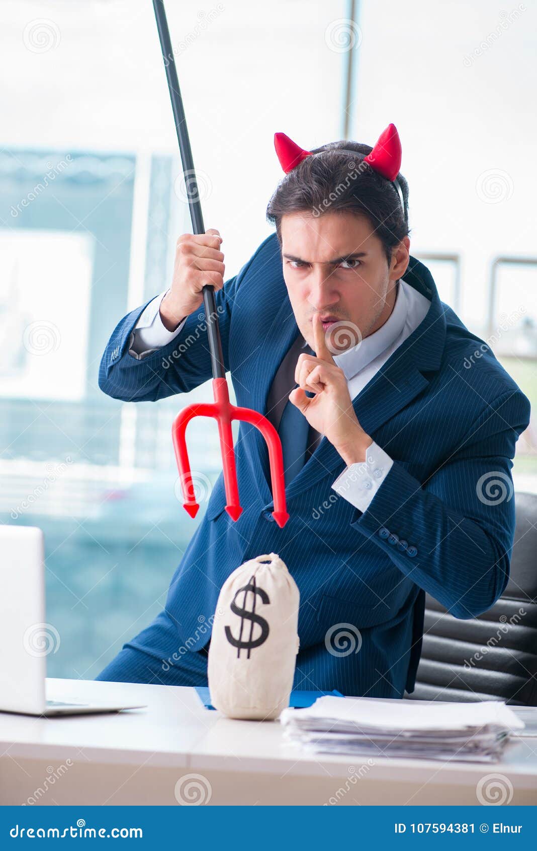 The Devil Angry Businessman in the Office Stock Image - Image of ...