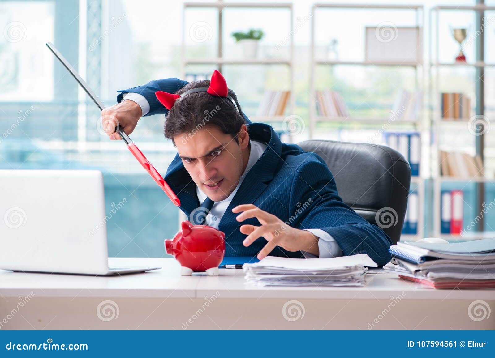 The Devil Angry Businessman in the Office Stock Image - Image of ...