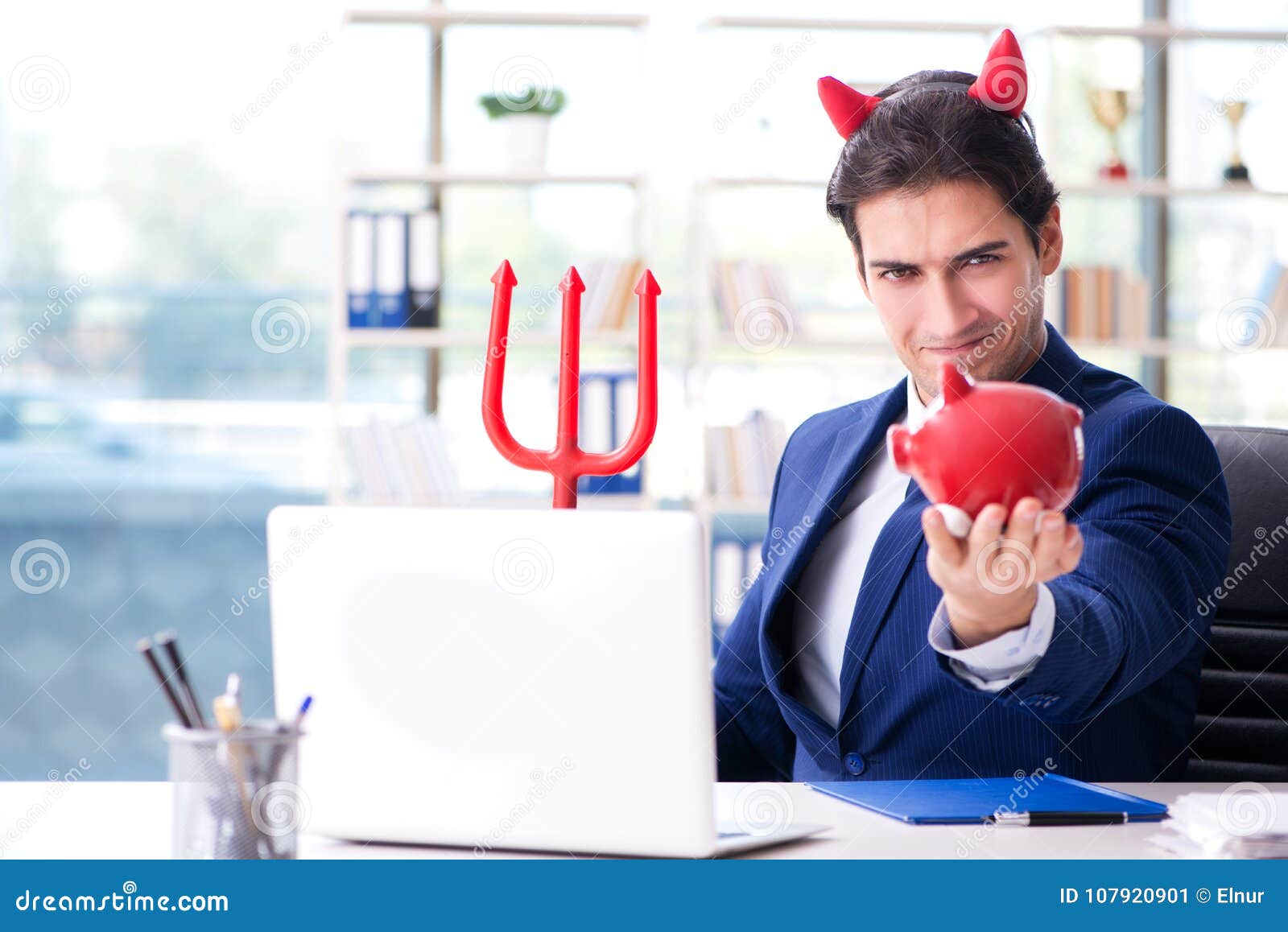 The Devil Angry Businessman in the Office Stock Image - Image of ...