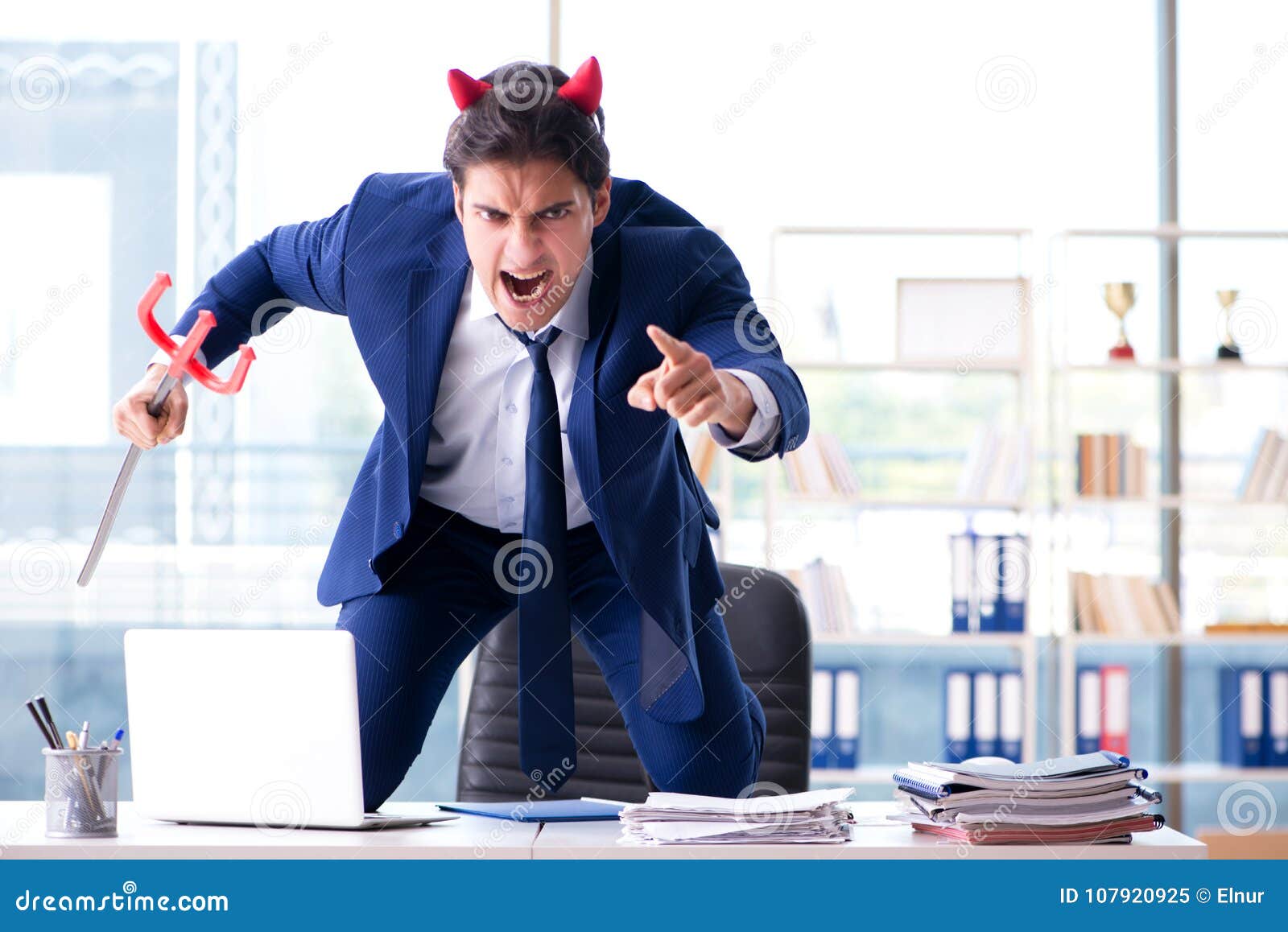 The Devil Angry Businessman in the Office Stock Image - Image of angry ...