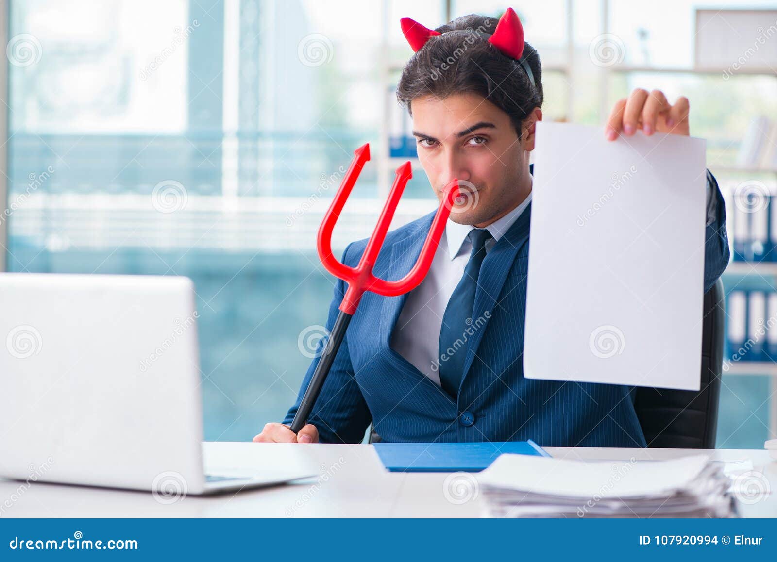 The Devil Angry Businessman in the Office Stock Photo - Image of ...