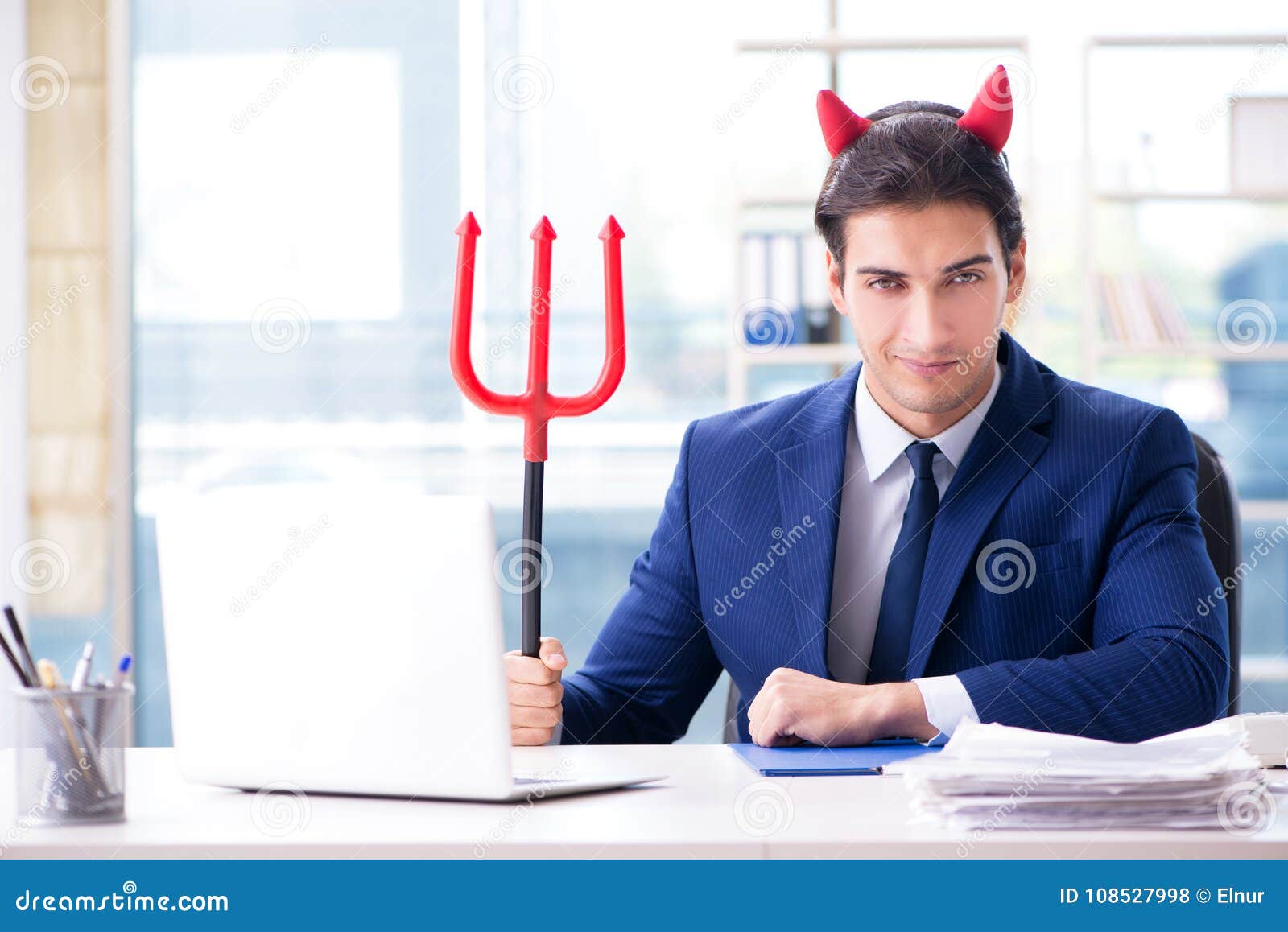 The Devil Angry Businessman in the Office Stock Photo - Image of ...
