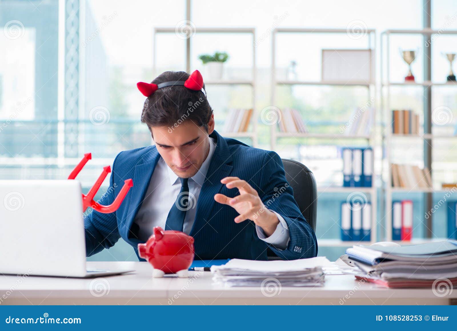 The Devil Angry Businessman in the Office Stock Image - Image of ...